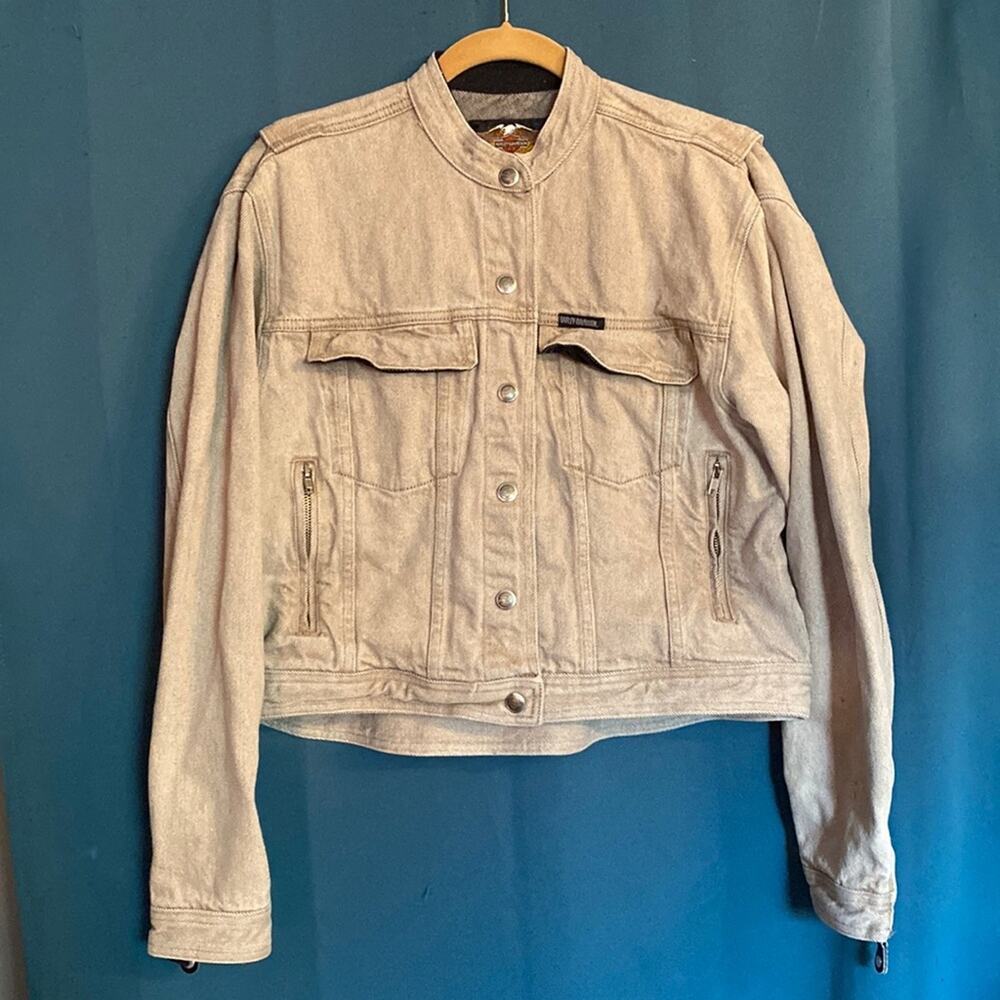 Harley-Davidson Tan Denim Motorcycle Jacket - Gem